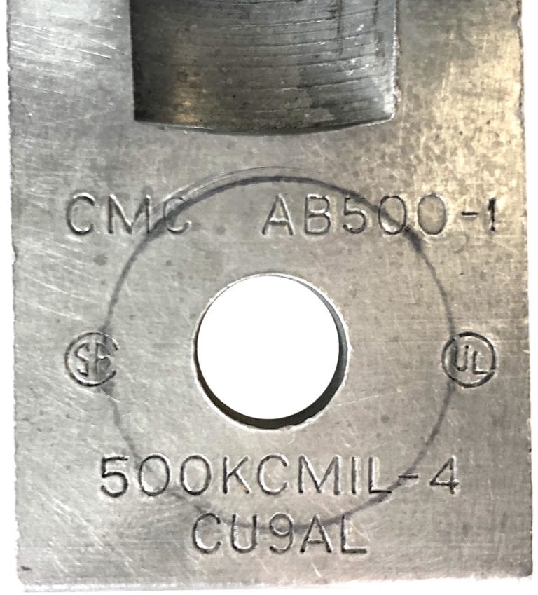 CMC AB500-1 500KCMIL-4 CU9AL Lugs (Set of 3) | Electrical Power and ...