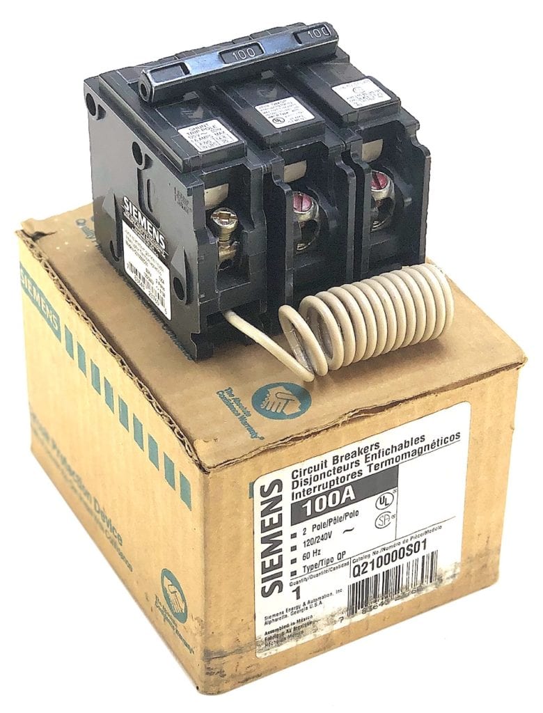 Siemens Q210000S01 2 Pole 100 Amp 240V Breaker w/120V Shunt (NIB ...