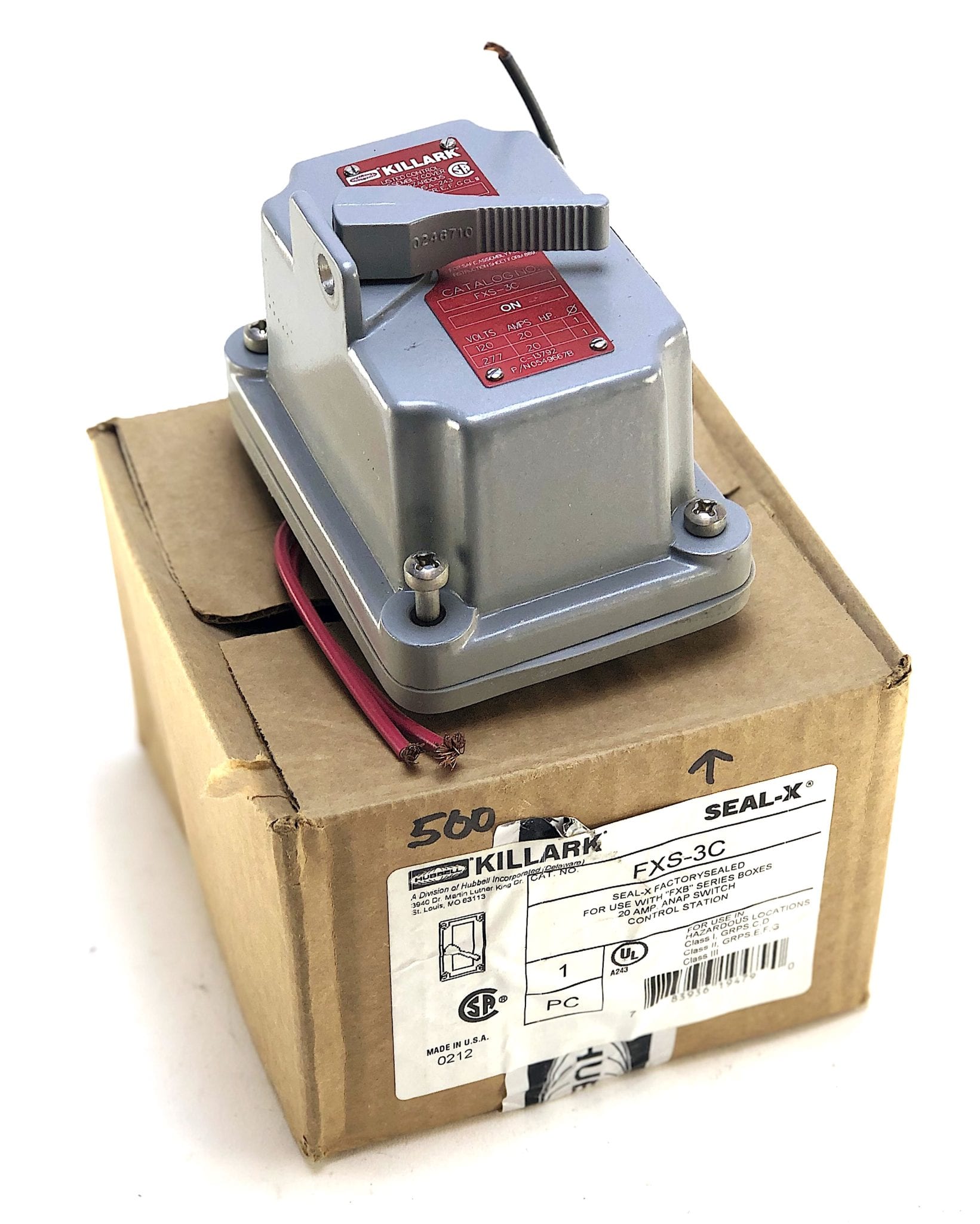 Hubbell Killark FXS-3C 20 Amp ANAP Switch Control Station | Electrical ...