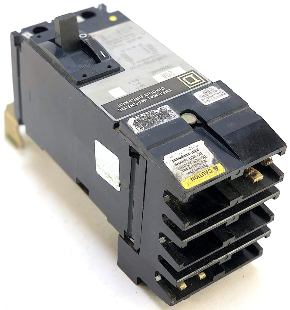 Square D FA26020AB 2 Pole 20 Amp 600 Vac Circuit Breaker