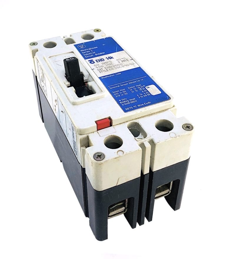 Westinghouse EHD2060 2 Pole 60 Amp 480 Vac Circuit Breaker | Electrical ...