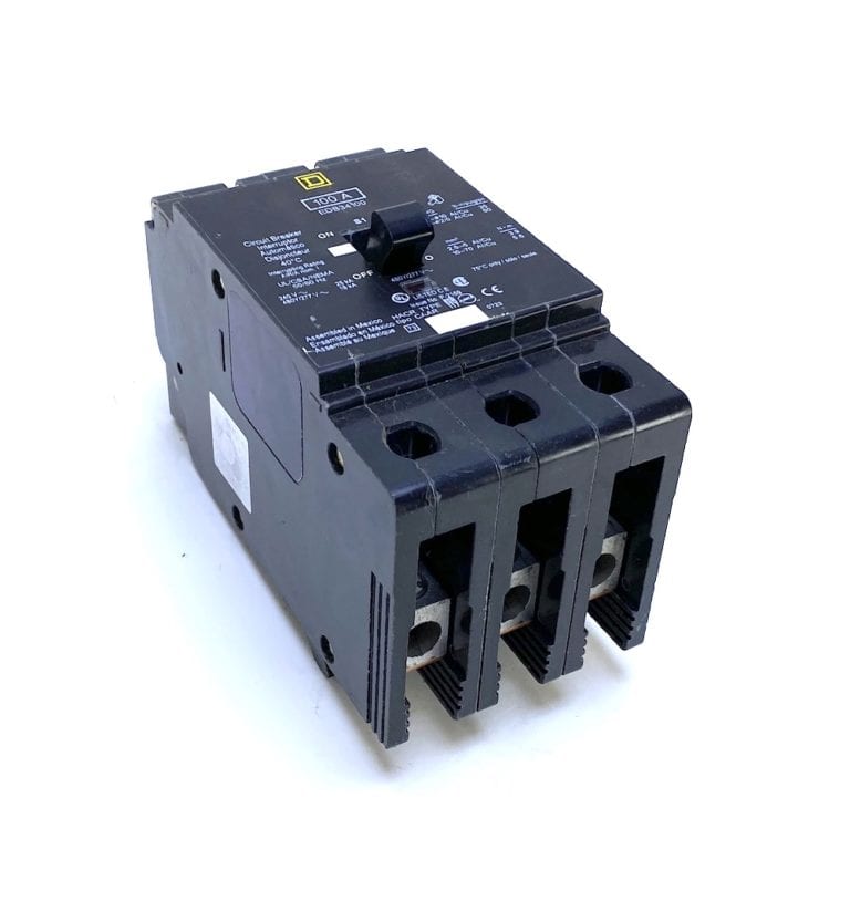 Square D EDB34100 3 Pole 100 Amp 480Y/277 Vac Circuit Breaker