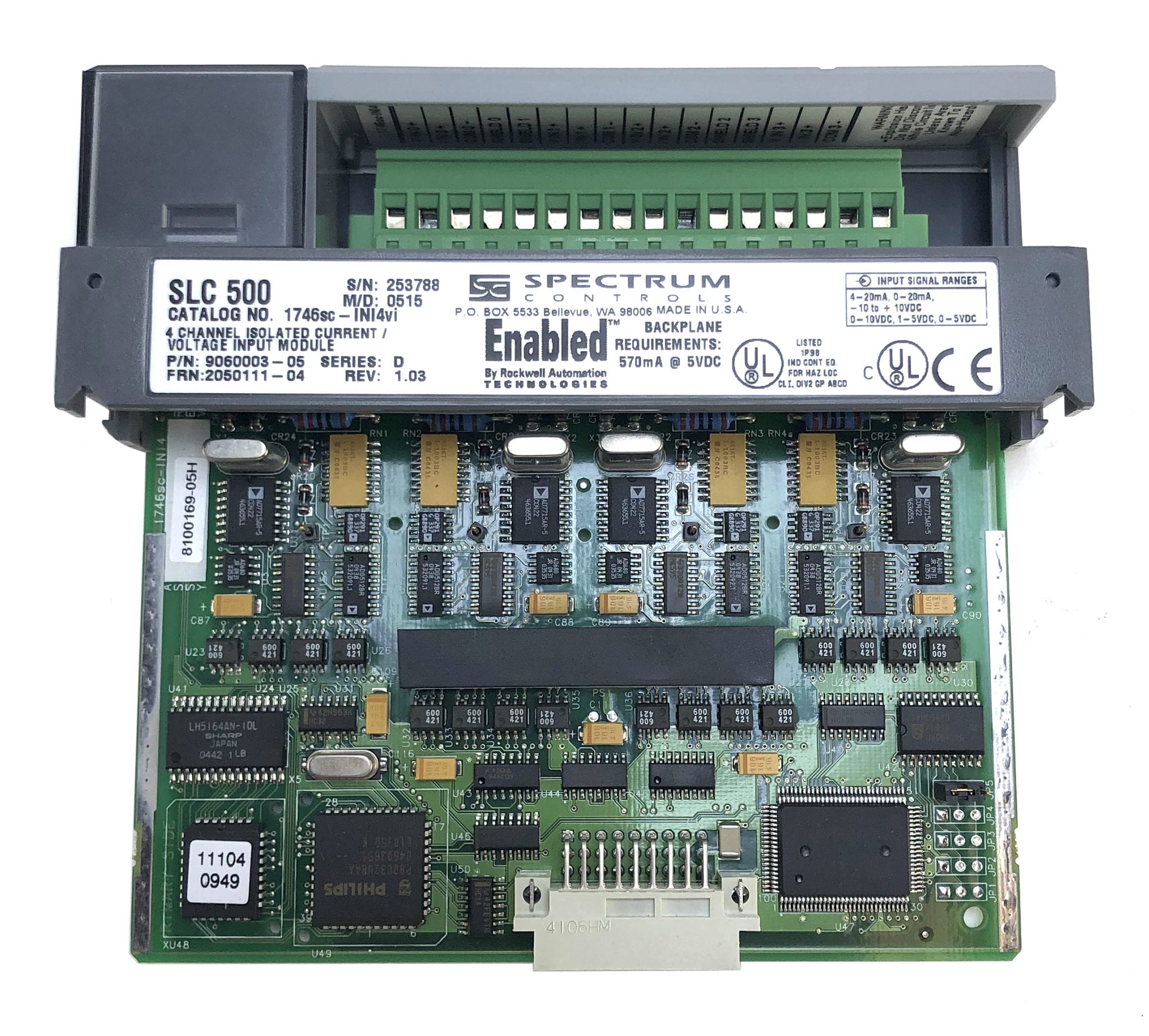 Spectrum 1746sc-INI4vi SLC 500 4 Channel Isolated Input Module