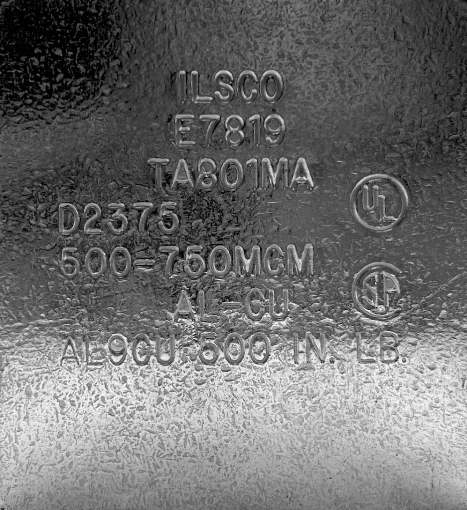 ILSCO TA801MA D2375 500-750 MCM AL9CU Lug w/Bolt (Single)