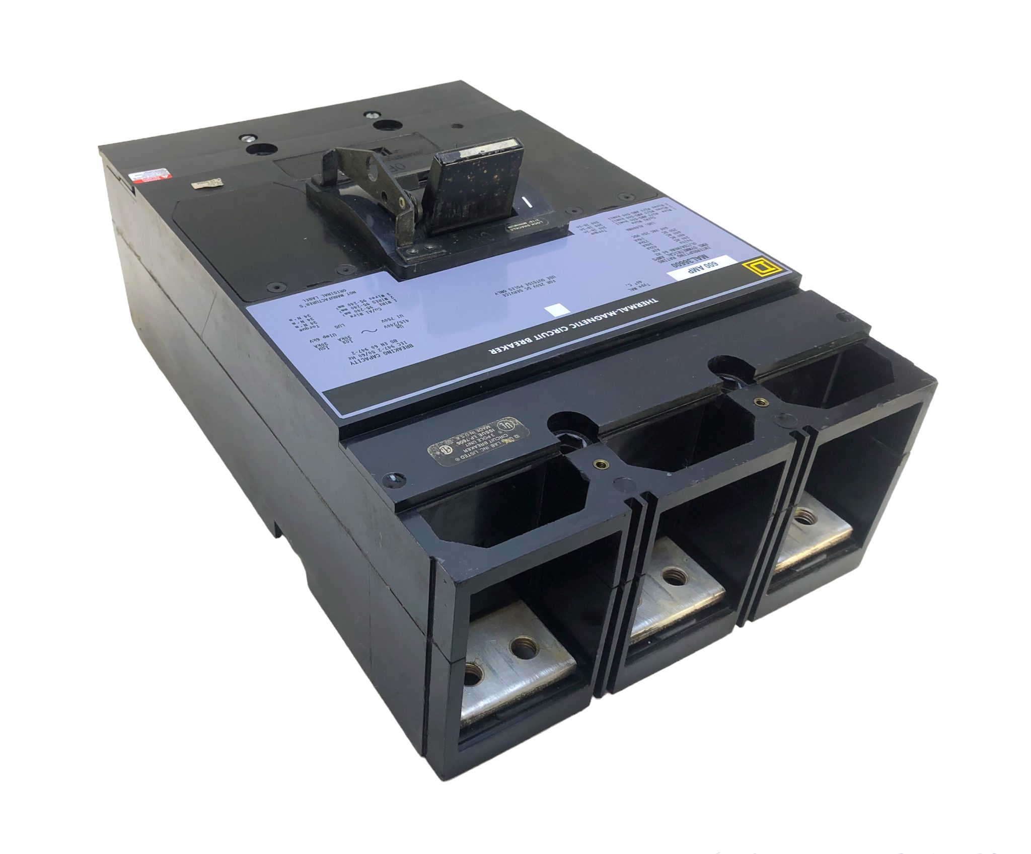 Square D MAL36600 3 Pole 600 Amp 600 Vac Circuit Breaker