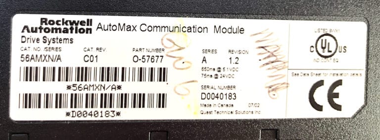 Rockwell Automation 56AMXN Ser A Rev. C01 AutoMax Comm. Module w/Cable ...