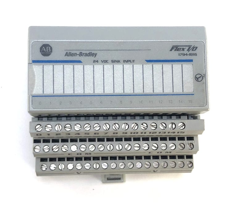 Allen Bradley 1794-IB16 Ser A Rev B01 24 Vdc Sink Input Module w/Base ...