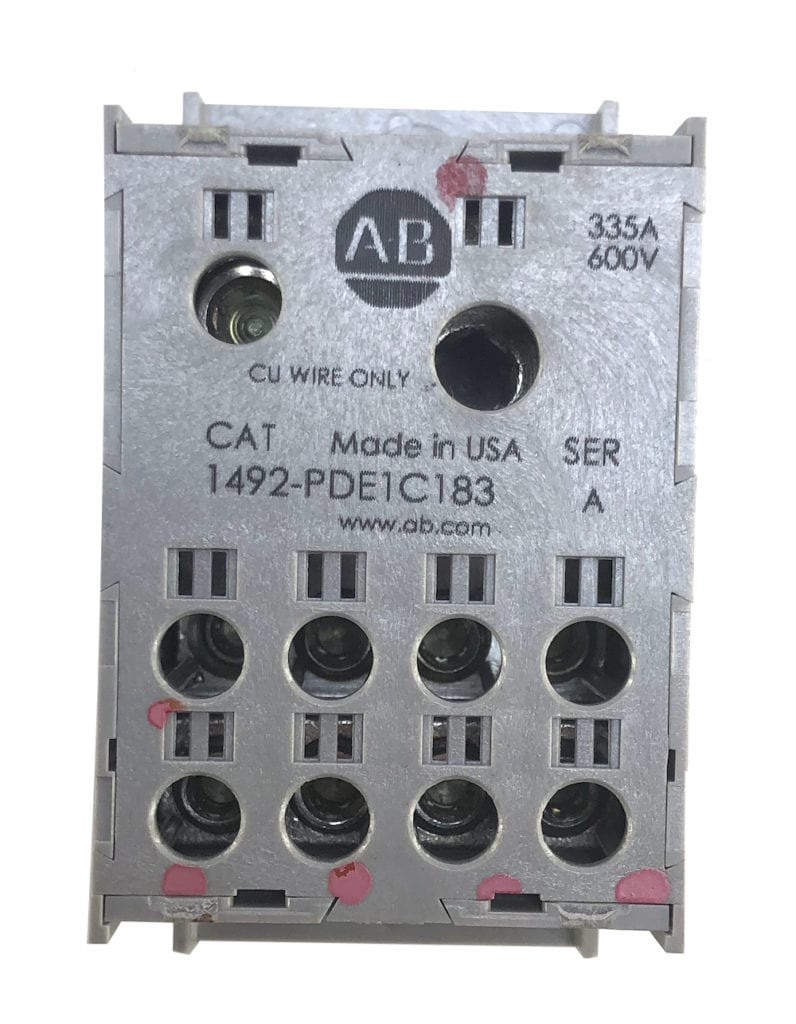 Allen Bradley 1492-PDE1C183 Ser A 335A 600V Power Distribution Block ...