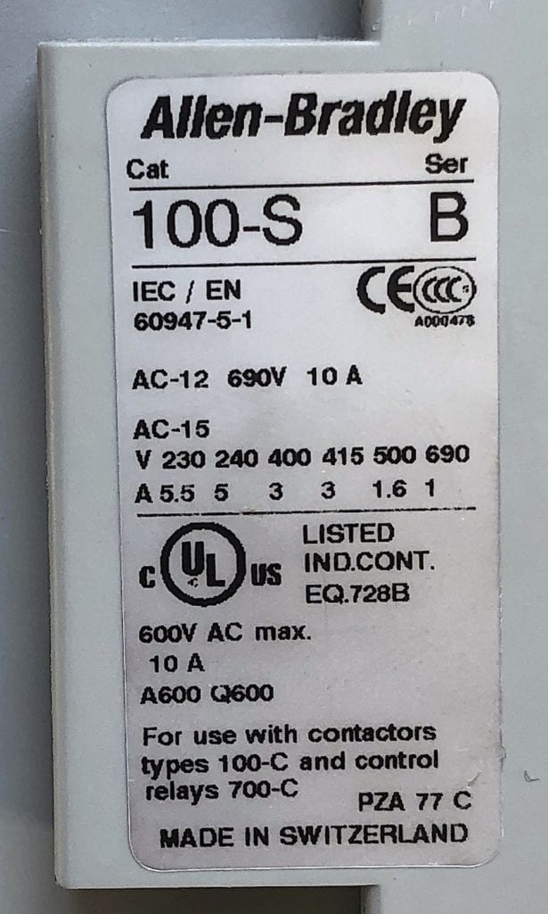 Allen Bradley 100-C72*00 Series B Contactor w/120 Vac Coil | Electrical ...