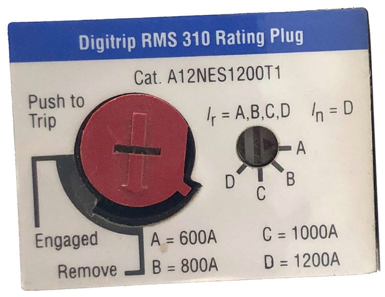 Cutler Hammer A12NES1200T1 1200 Amp Digitrip RMS 310 Rating Plug ...