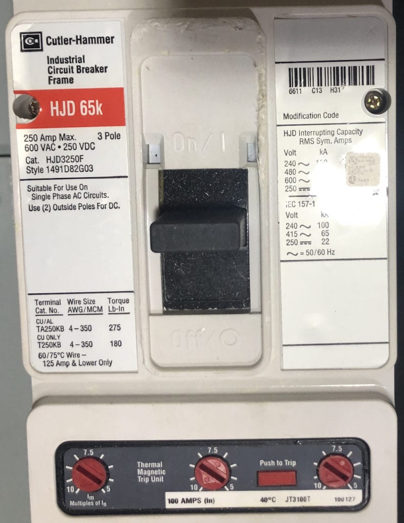 Eaton SJDN250 Circuit Breaker Enclosure w/HJD3250F (slight chip) (NIB ...