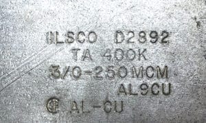 ILSCO D2892 TA400K AL9CU 3/0-250 MCM Lugs (Set of 3) | Electrical Power ...