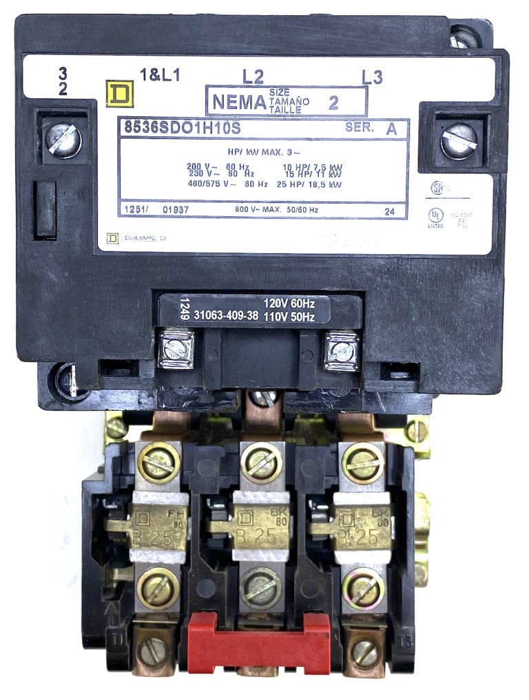 Square D 8536SDO1H10S Size 2 Motor Starter w/120 Vac Coil | Electrical ...