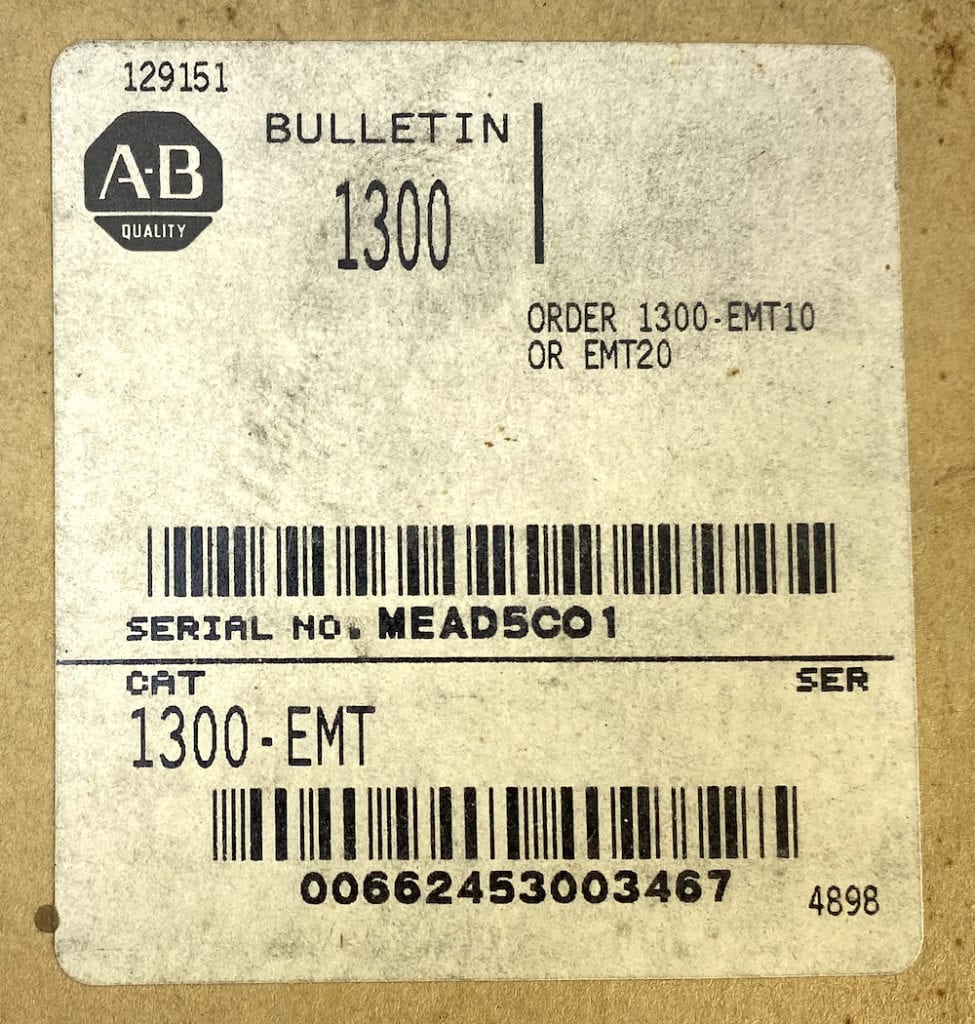 Allen Bradley 1300-EMT 12 VDC .15 AMP Programming Terminal (New ...