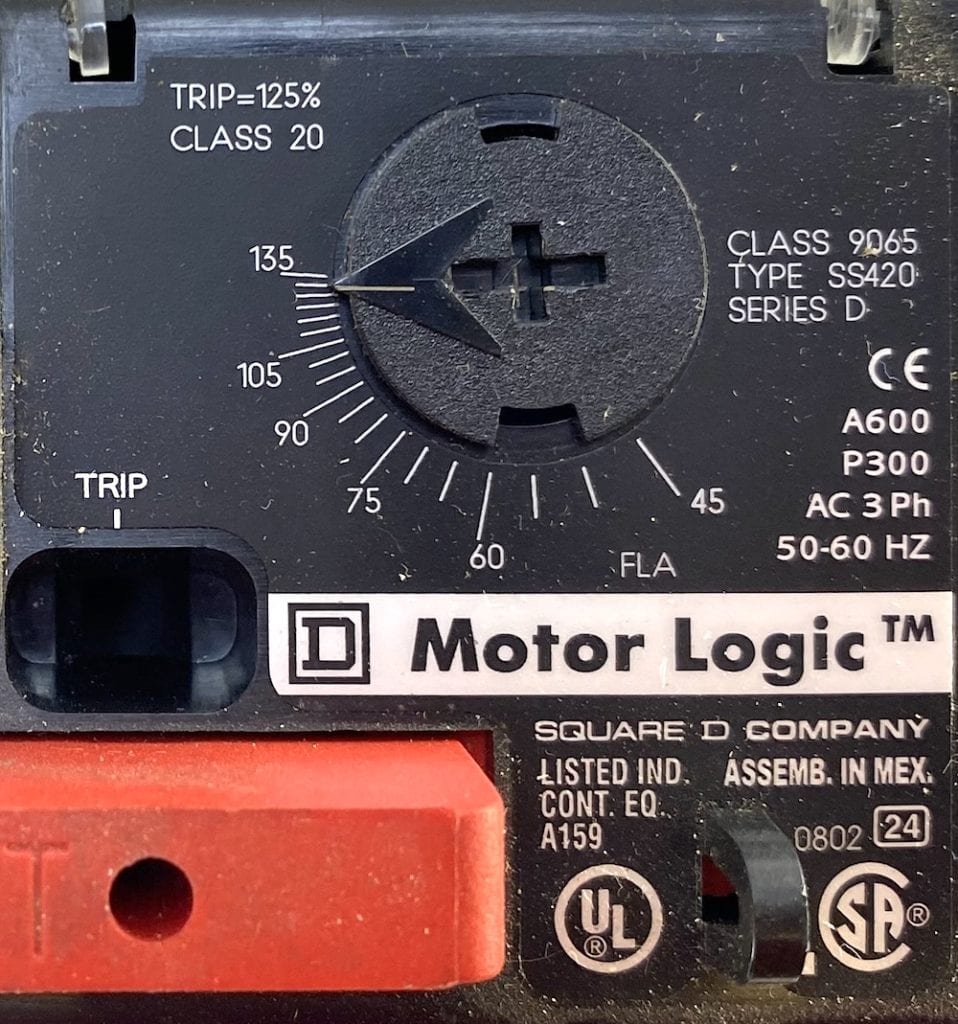 Square D A600P300 Motor Logic Panel Mount SS Adj. Overload Relay ...
