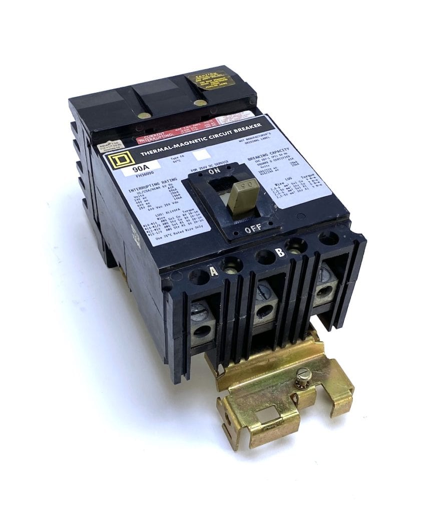 Square D FH36090 3 Pole 90 Amp 600 Vac I-Line Circuit Breaker