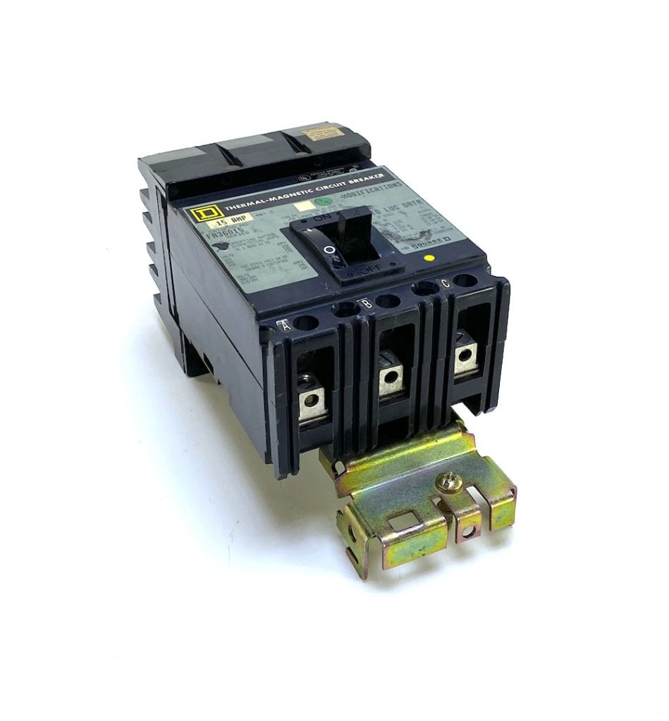 Square D FA36015 3 Pole 15 Amp 600 Vac I-Line Circuit Breaker