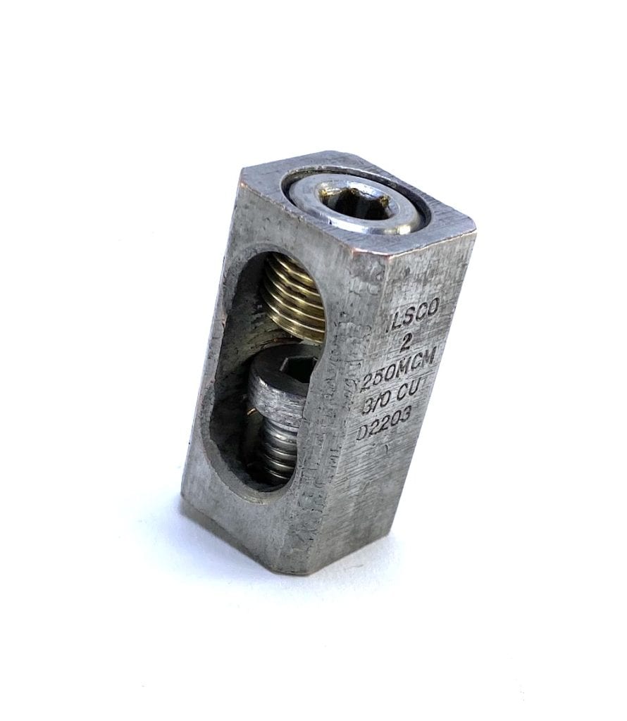 Ilsco D2203 250MCM 3/0 CU Copper Lug (Single) w/Mounting Screw