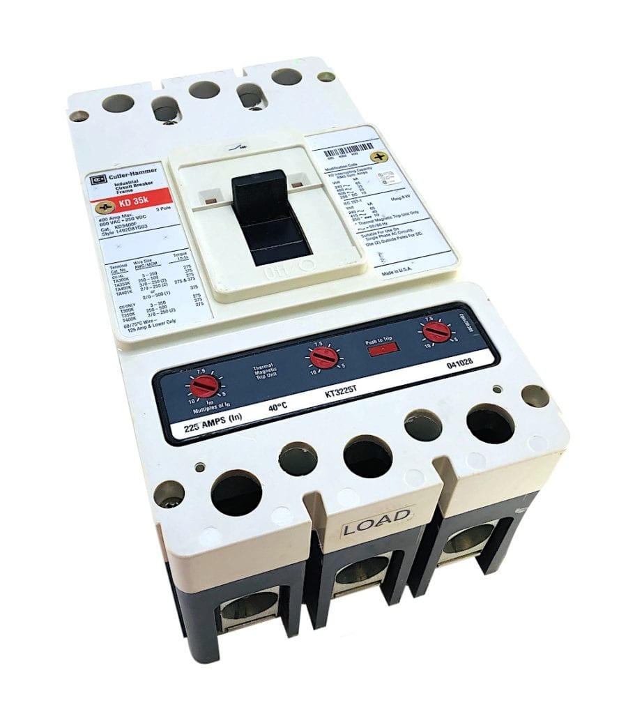 Cutler Hammer KD3400F 3 Pole 400 Amp 600 Vac Breaker w/225A Trip ...