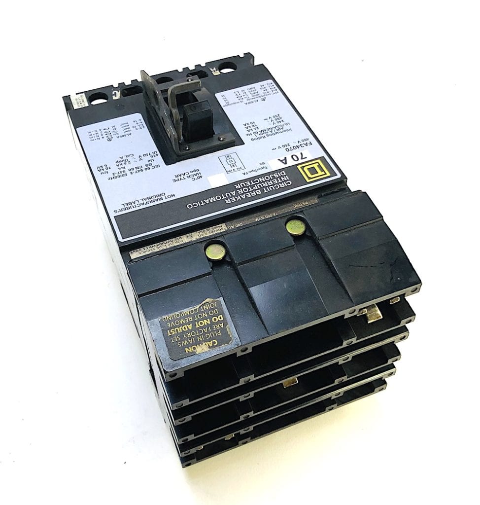 Square D FA34070 3 Pole 70 Amp 480 Vac I-Line Circuit Breaker | Electrical Power and Control ...