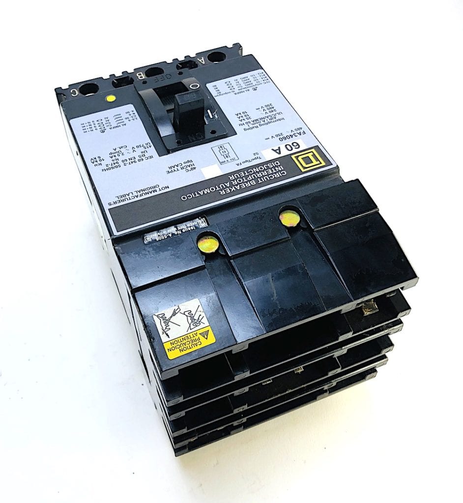 Square D FA34060 3 Pole 480 Vac 60 Amp I-Line Circuit Breaker ...