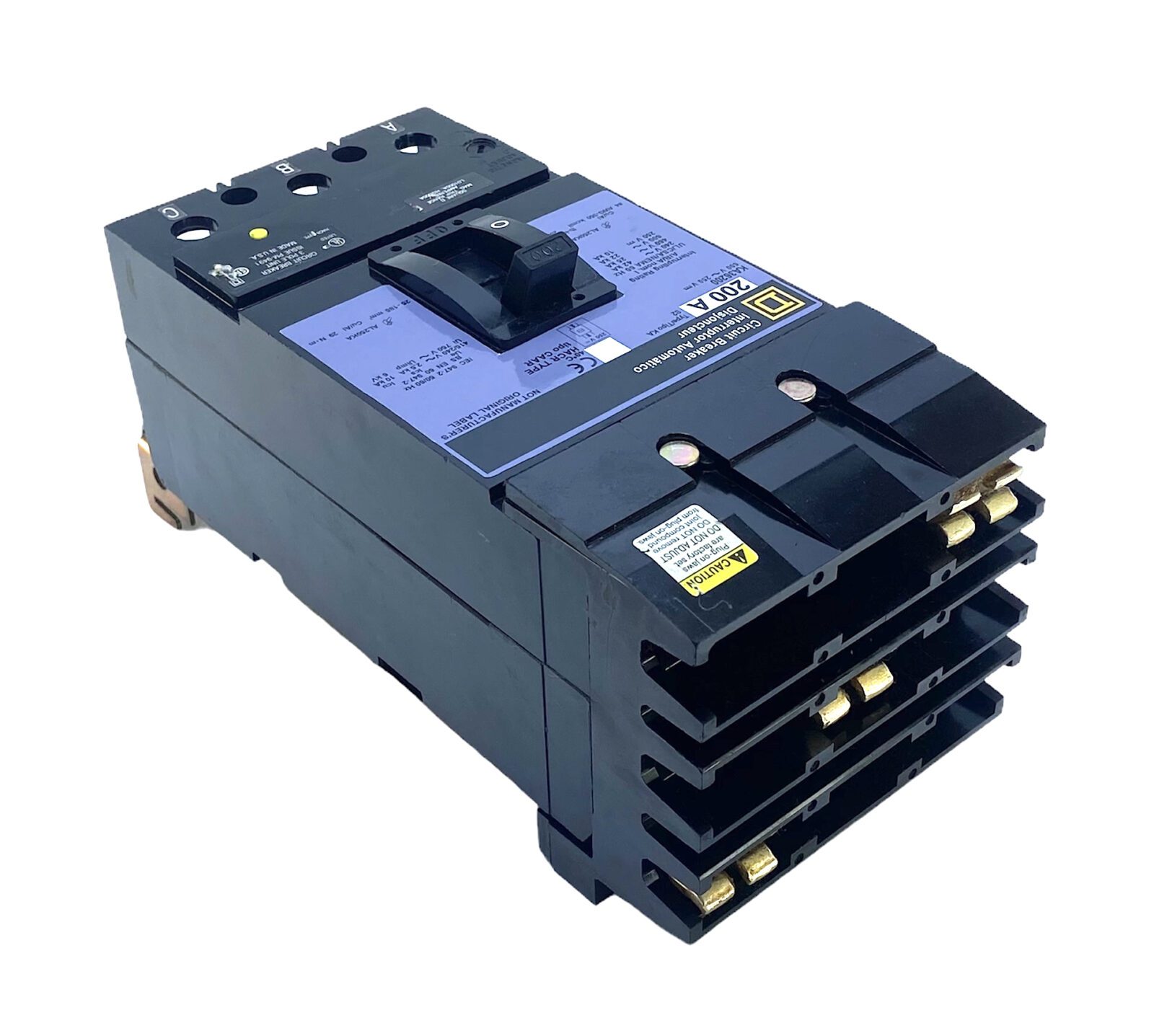 Square D KA36200 3 Pole 200 Amp 600 Vac I-Line Circuit Breaker