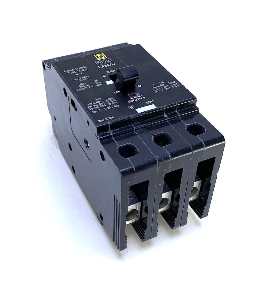 Square D EDB34050 3 Pole 50 Amp 480Y/277Vac Circuit Breaker (NEW)