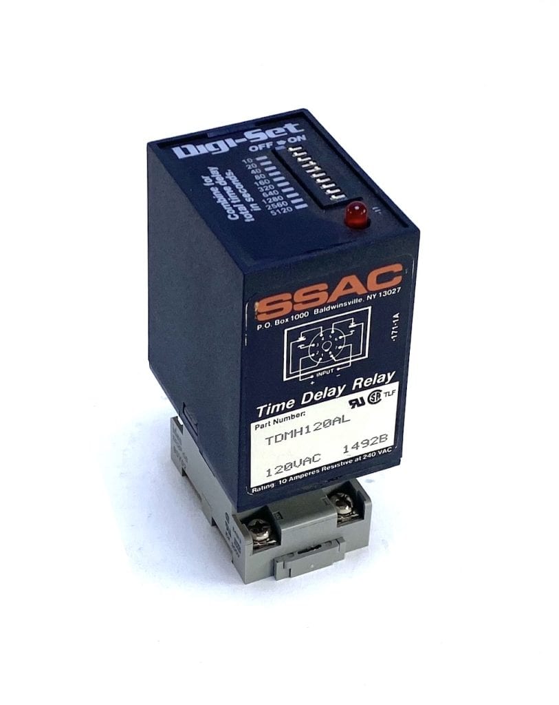 SSAC TDMH120AL 2 Pole 120 Vac 8 Pin Time Delay Relay w/Base ...