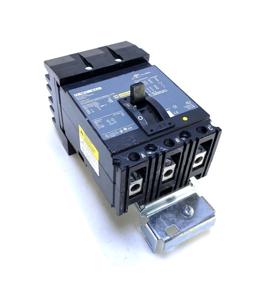 Square D FA34100 3 Pole 100 Amp 480 Vac I-Line Circuit Breaker