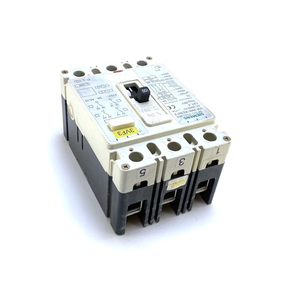 Siemens 3VF3111-1FL41-0AA0 3 Pole 50 Amp 600 Vac Circuit Breaker