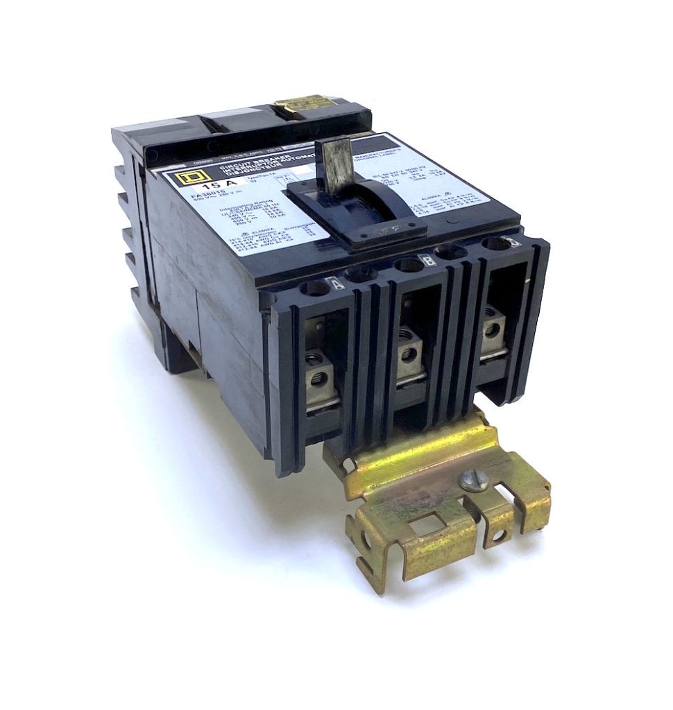 Square D FA36015 3 Pole 15 Amp 600 Vac I-Line Circuit Breaker