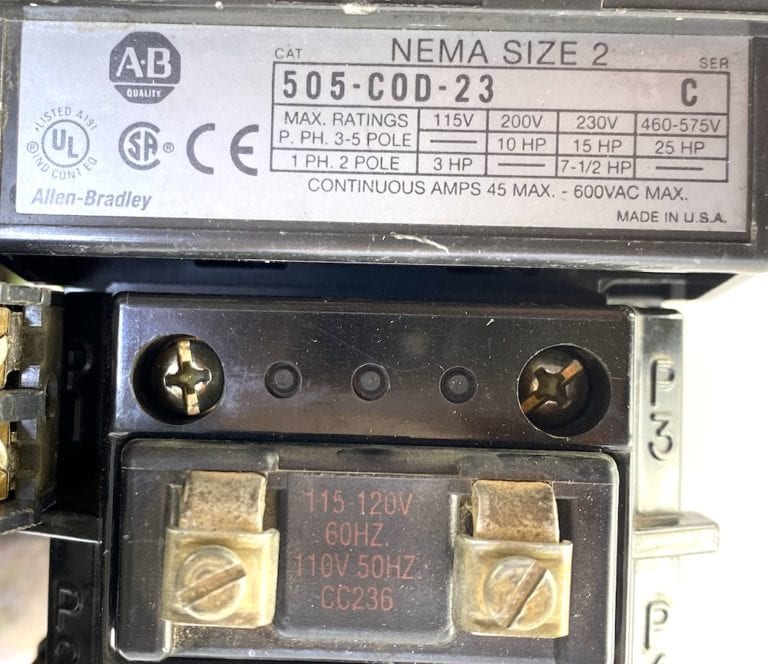 Allen Bradley 505-COD -23 Size 2 Reversing Contactor w/120V Coil