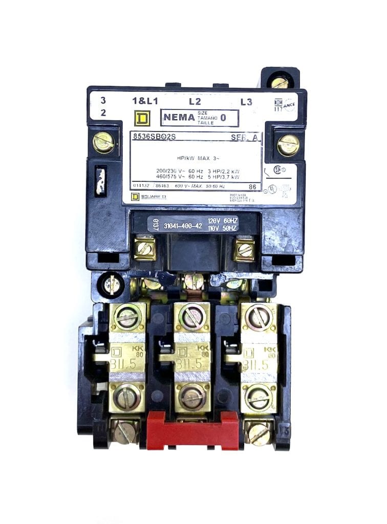 Square D 8536SBO2S Size 0 Series A Motor Starter w/120 Vac Coil