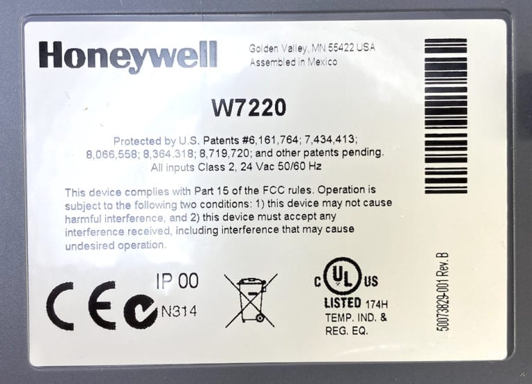 Honeywell W7220A1000 Software Ver 1.13 JADE Economizer w/Wires