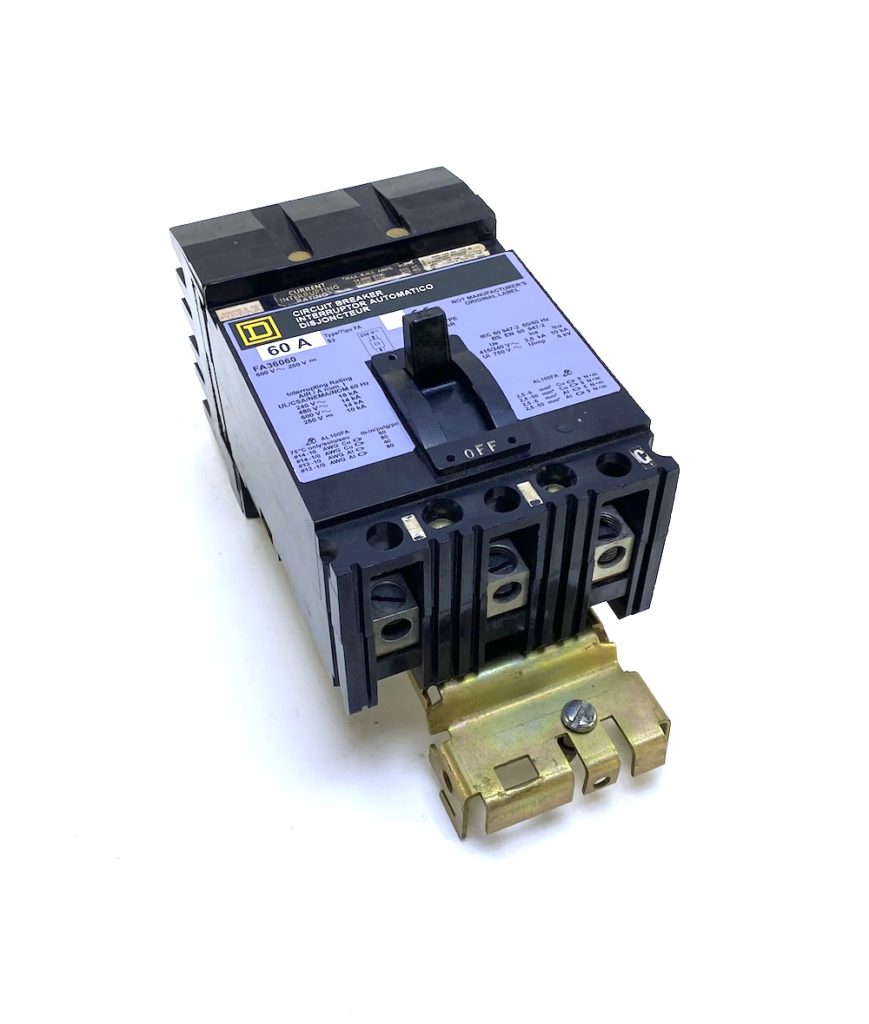 Square D FA36060 3 Pole 60 Amp 600 Vac I-Line Circuit Breaker