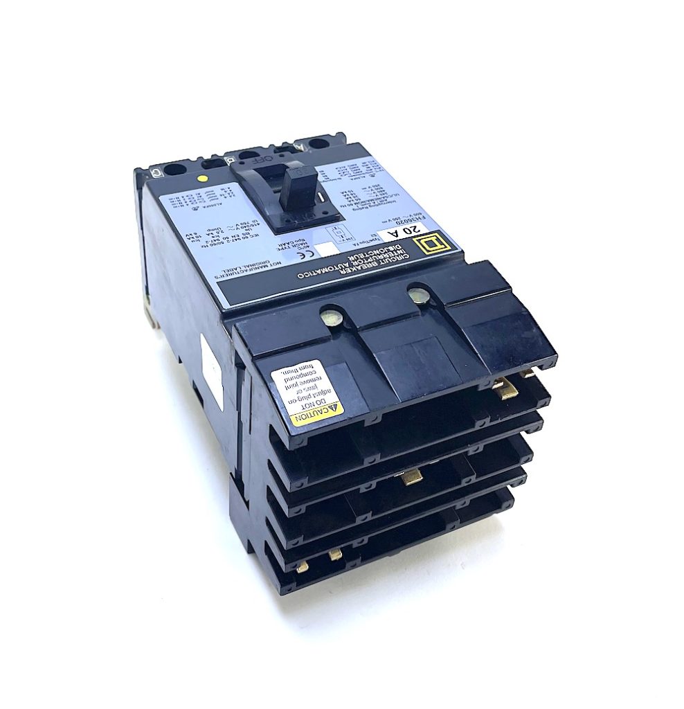 Square D FH36020 3 Pole 20 Amp 600 Vac I-Line Circuit Breaker