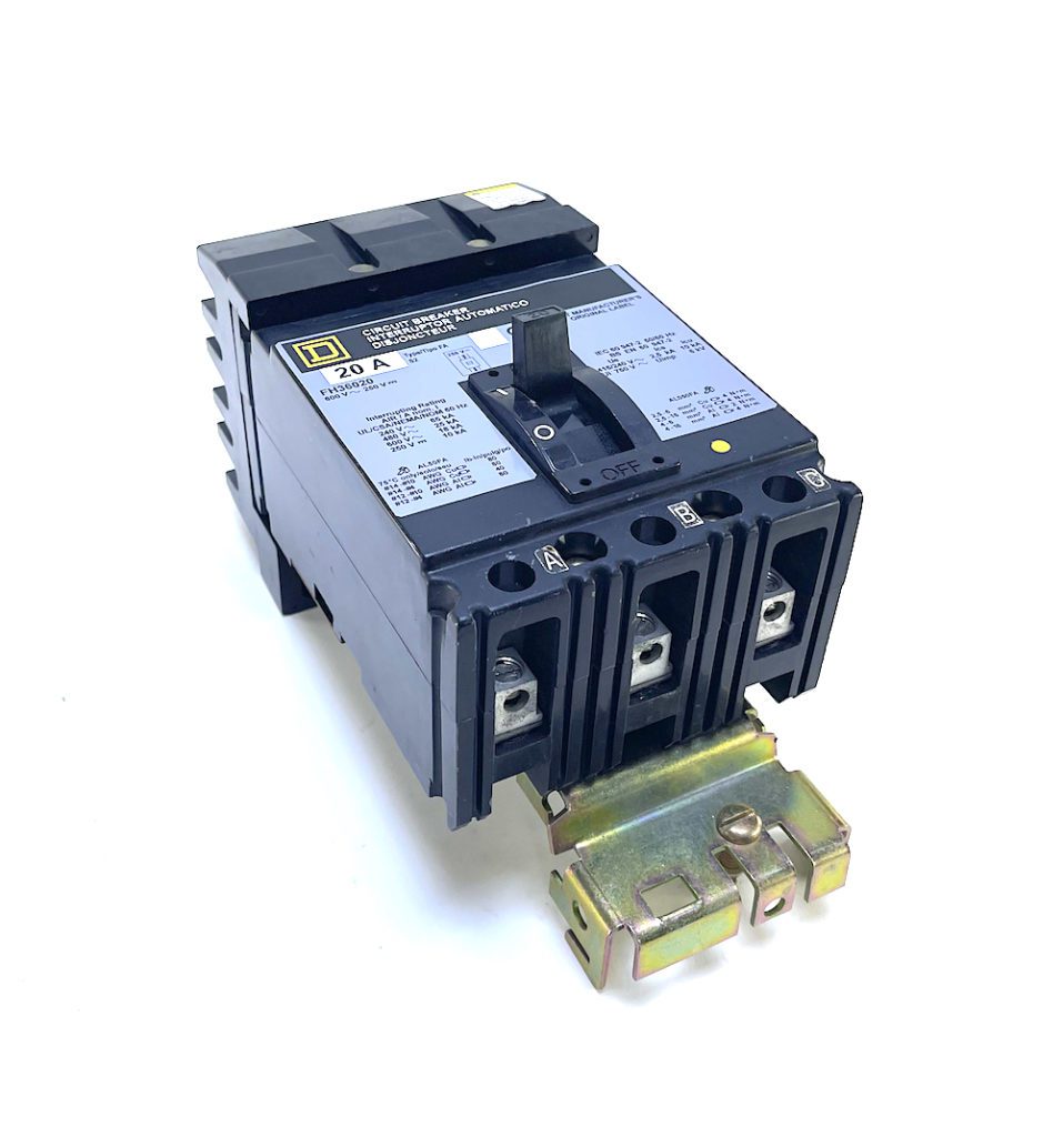 Square D FH36020 3 Pole 20 Amp 600 Vac I-Line Circuit Breaker