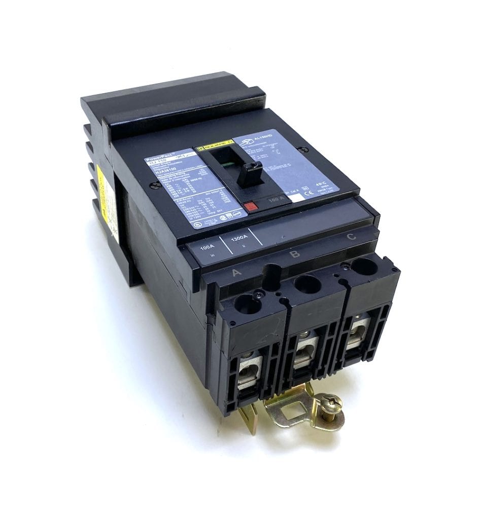 Square D HJA36100 3 Pole 100 Amp 600 Vac I-Line PowerPact Breaker