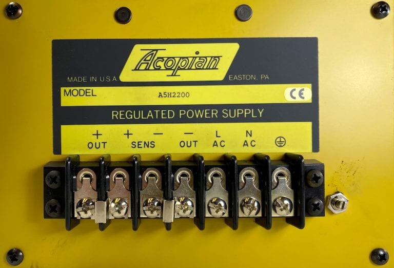 Acopian A5H2200 22 Amp 105-125 Vac Linear Regulated Power Supply