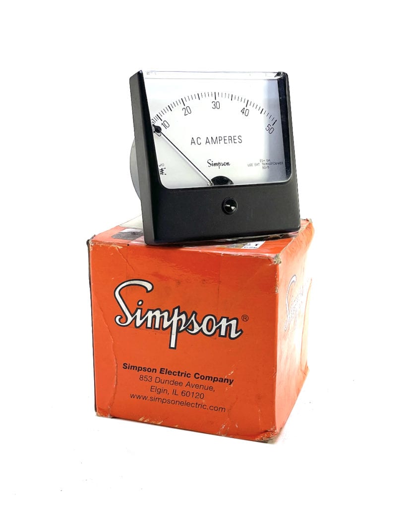 Simpson 35075 0-50 AC Amperes Panel Meter (NIB)