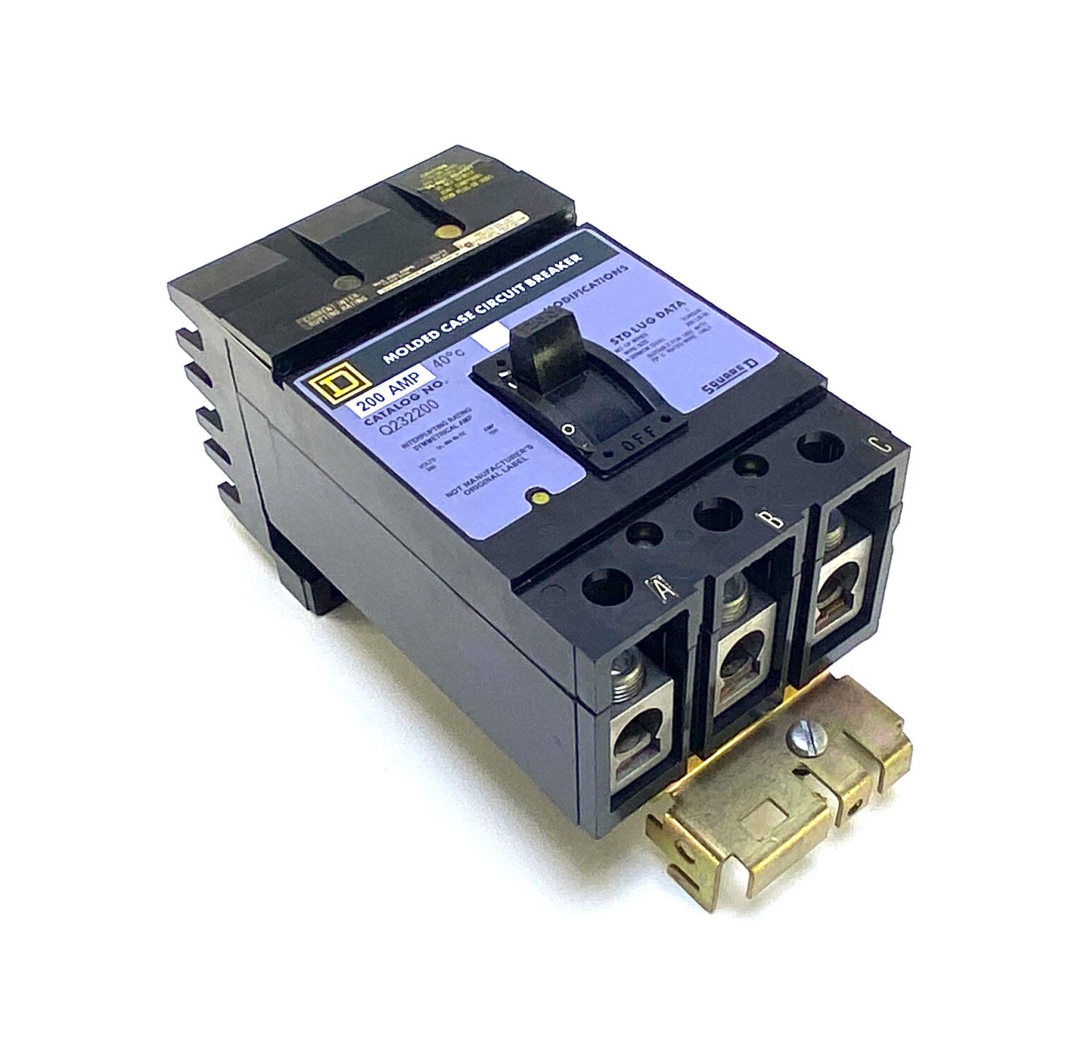 Square D Q232200 3 Pole 200 Amp 240 Vac I-Line Breaker (CHIPPED)