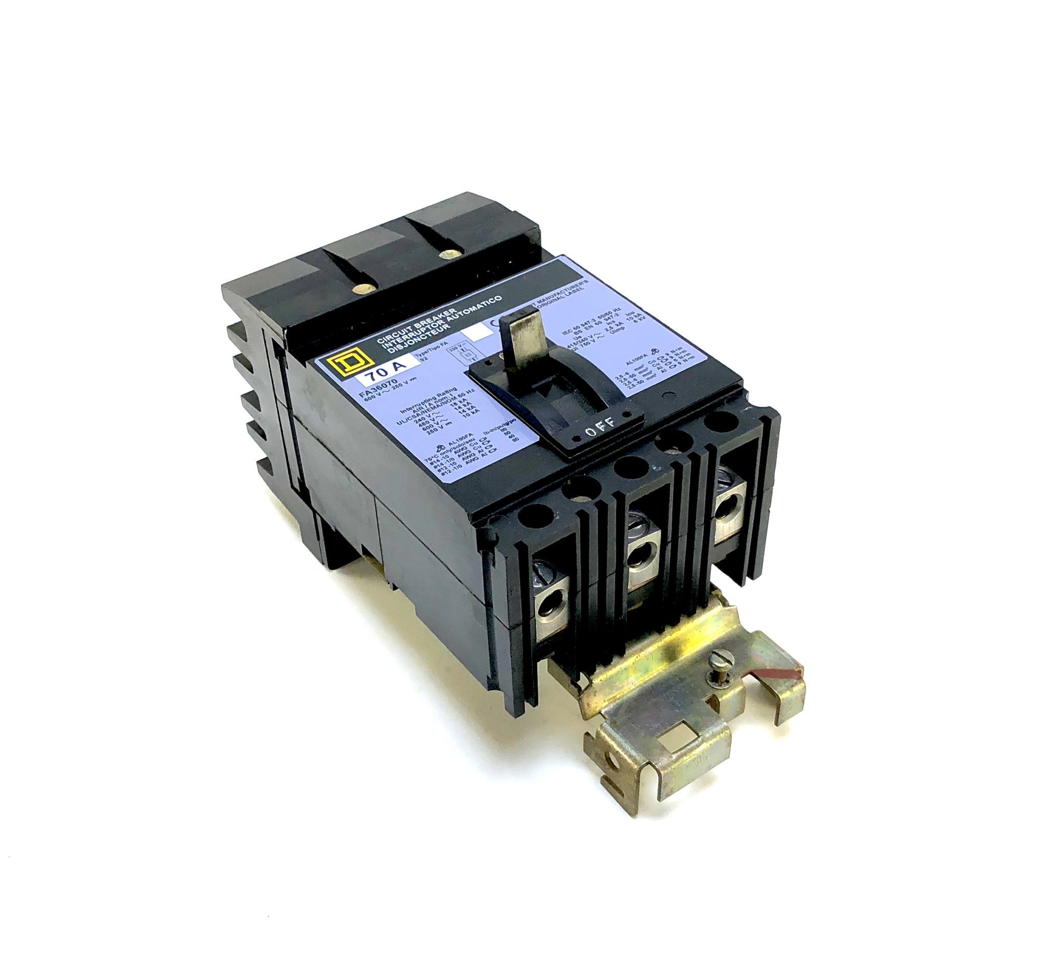 Square D FA36070 3 Pole 70 Amp 600 Vac I-Line Circuit Breaker