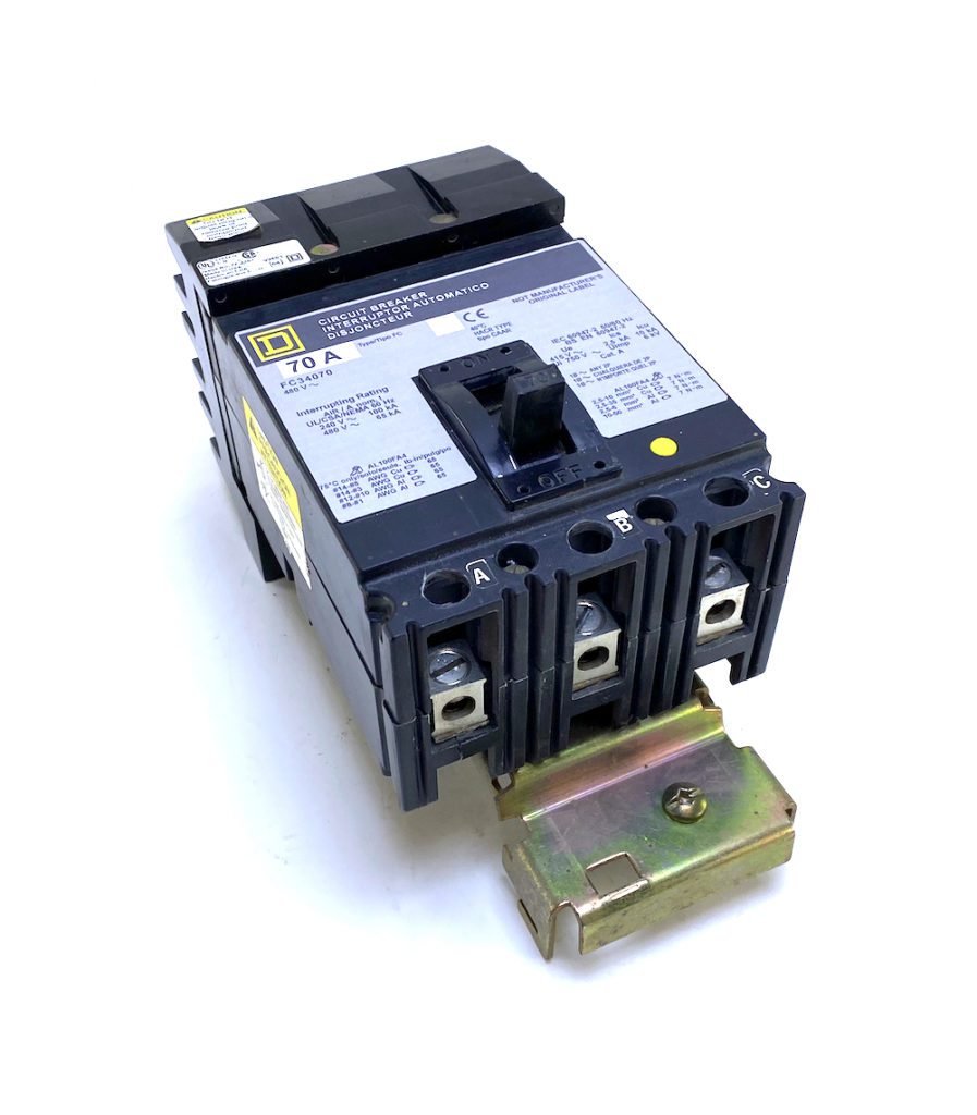 Square D FC34070 3 Pole 70 Amp 480Vac I-Line Breaker (Minor Chip)