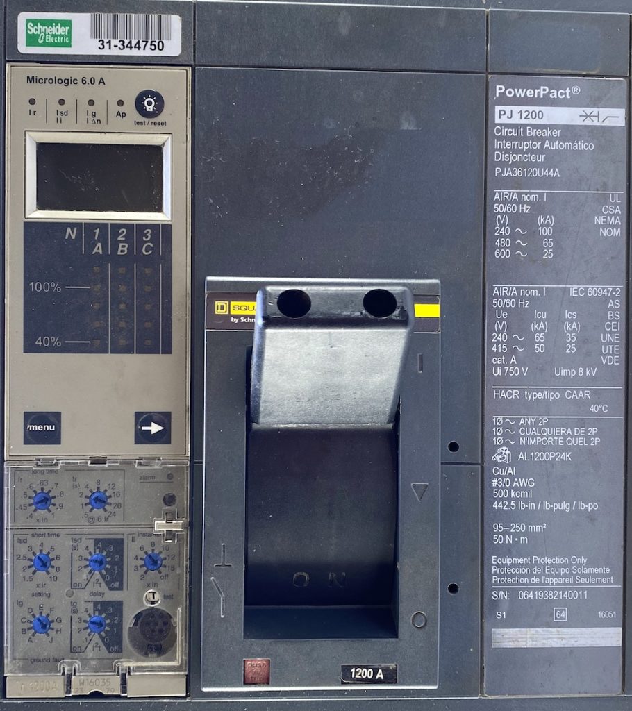 Square D PJA36120U44A 3Pole 1200Amp 600V I-Line PowerPact Breaker