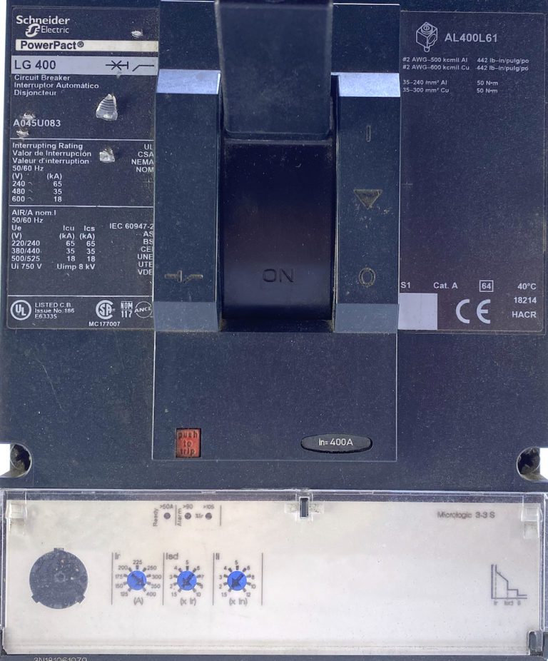 Schneider Electric LG 400 3 Pole 400 Amp 600Vac PowerPact Breaker