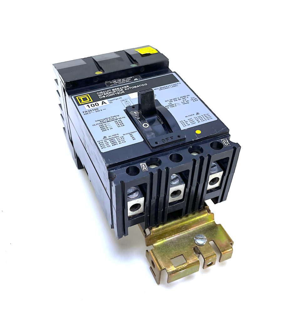 Square D FA36100 3 Pole 100 Amp 600 Vac I-Line Circuit Breaker