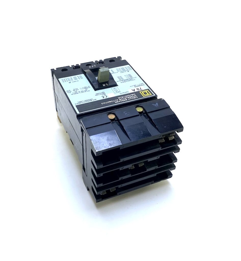 Square D FH36070 3 Pole 70 Amp 600 Vac I-Line Circuit Breaker
