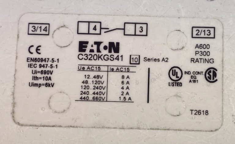 Eaton CN15NN3 Size 4 135 Amp 600 Vac Contactor w/120V Coil (NEW)