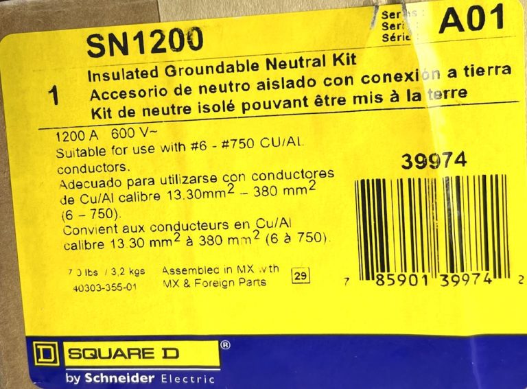 Square D SN1200 1200A Solid Neutral Assembly / Neutral Kit (NEW)