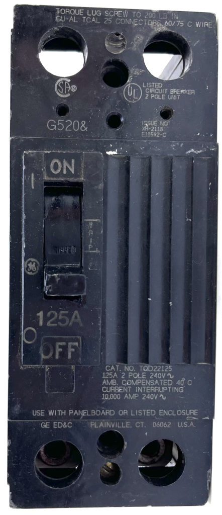General Electric TQD22125 2 Pole 125 Amp 240 Vac Breaker (CHIP)